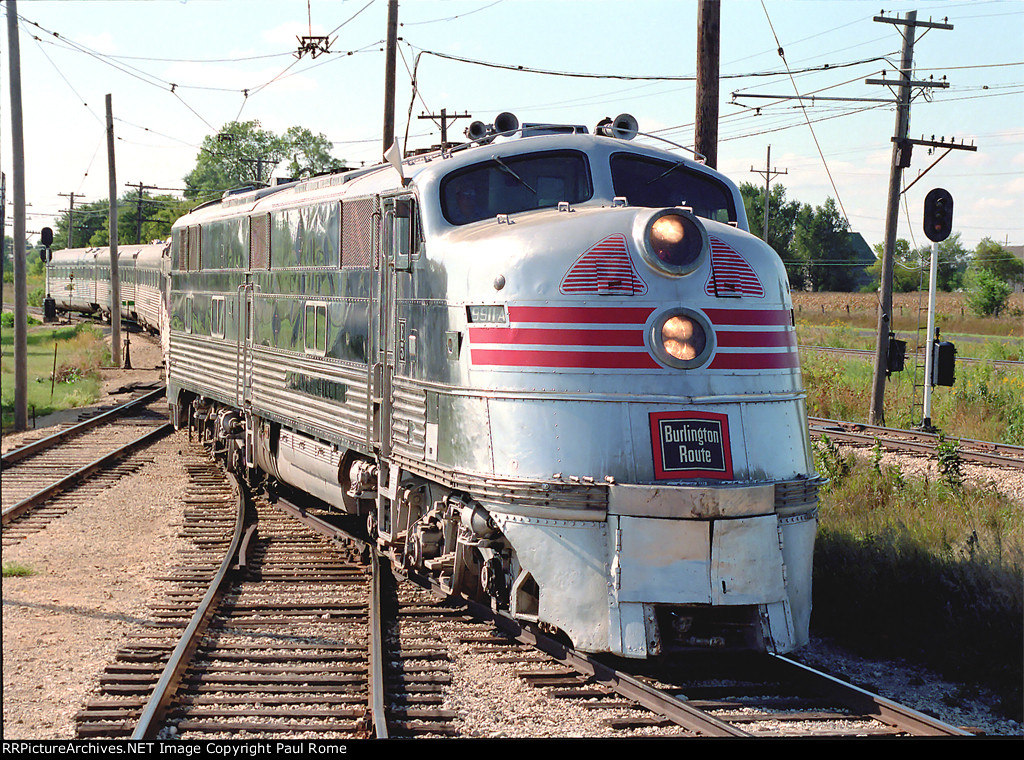 CB&Q 9911A, Silver Pilot and the Nebraska Zephyr, at the Illinois Railway Museum